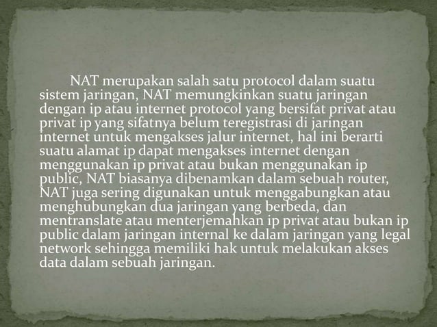 Pengertian NAT, Proxy Server dan Firewall | PPT