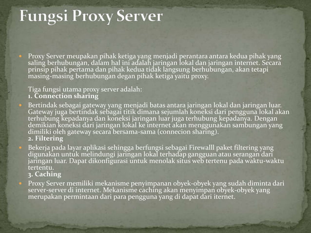Pengertian NAT, Proxy Server dan Firewall | PPT