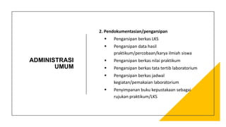 Administrasi Laboratorium Sekolah Ini Power Point Satu Penglab | PDF