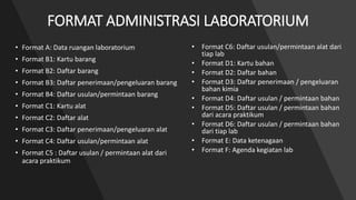 Administrasi Laboratorium Sekolah Ini Power Point Satu Penglab | PDF
