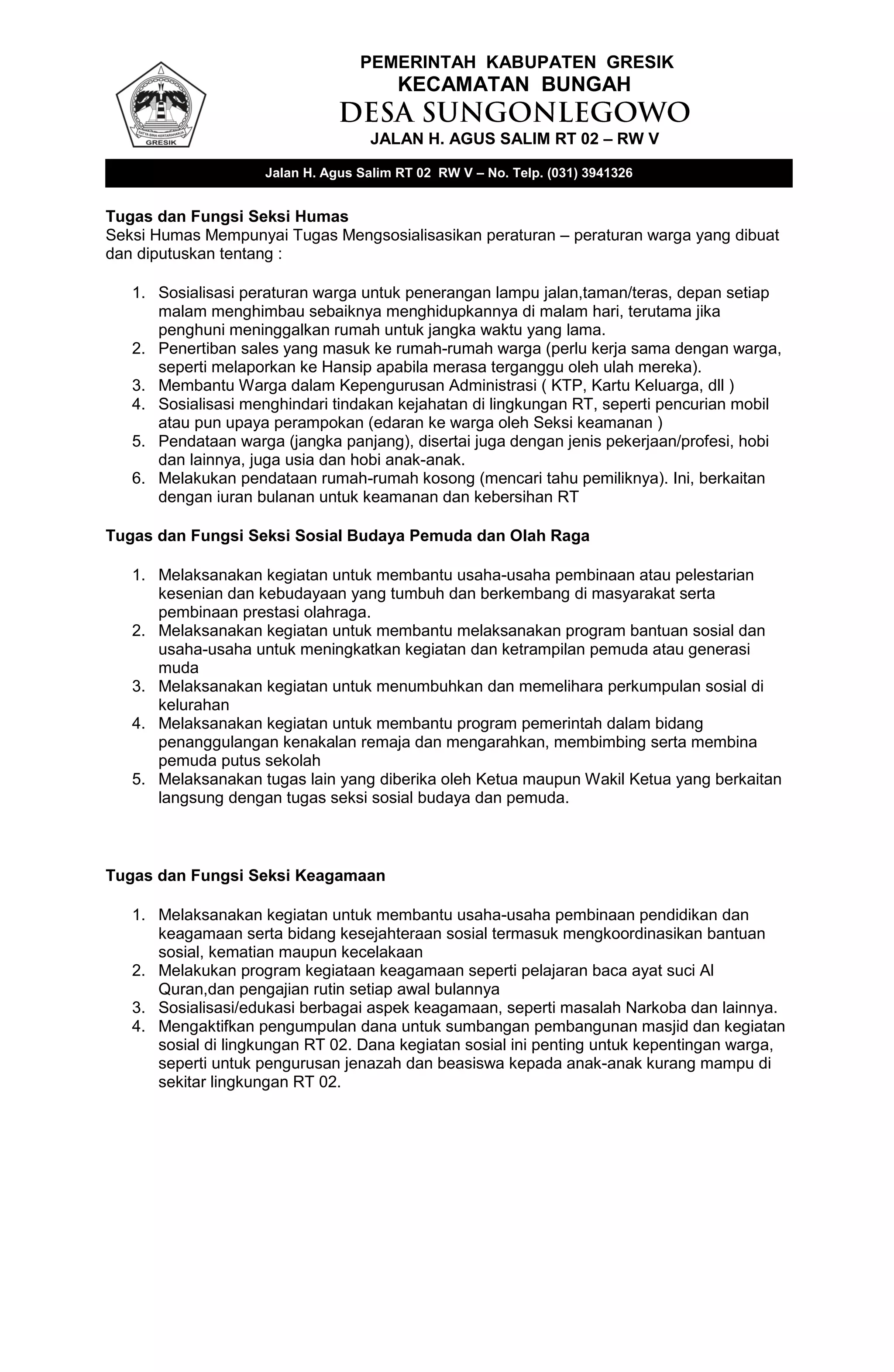 Administrasi rt | PDF