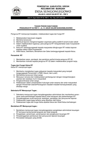 Administrasi rt | PDF