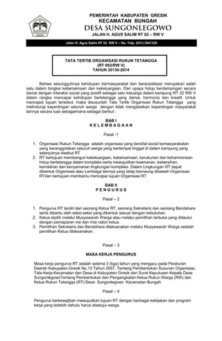 Administrasi rt | PDF