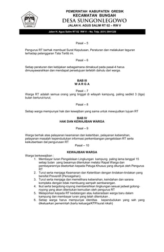 Administrasi rt | PDF