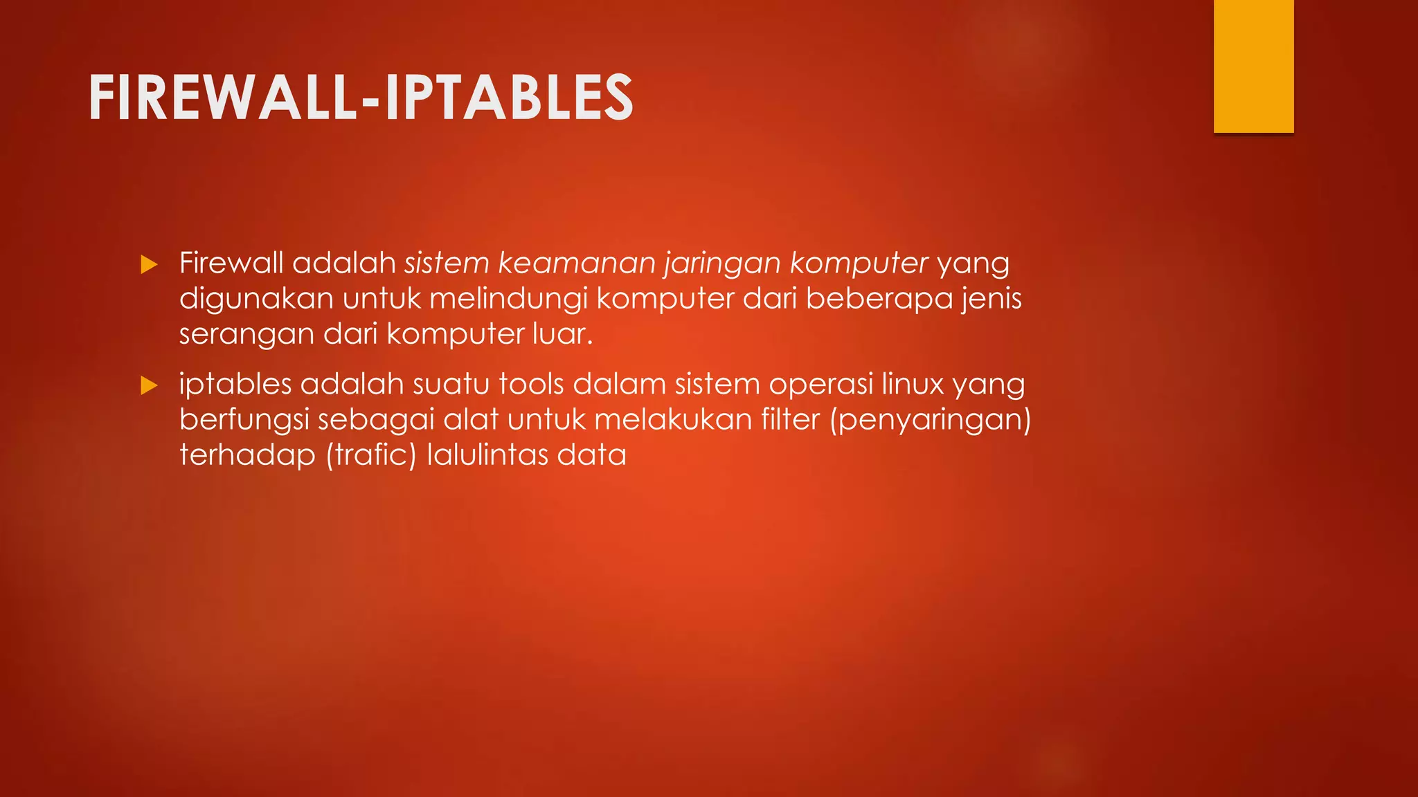 Administrasi server (Firewall, Network Address Translation (NAT), dan ...