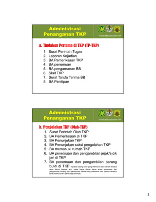 Administrasi tkp kehutanan | PDF