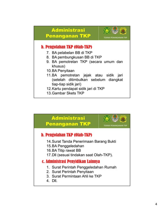 Administrasi tkp kehutanan | PDF