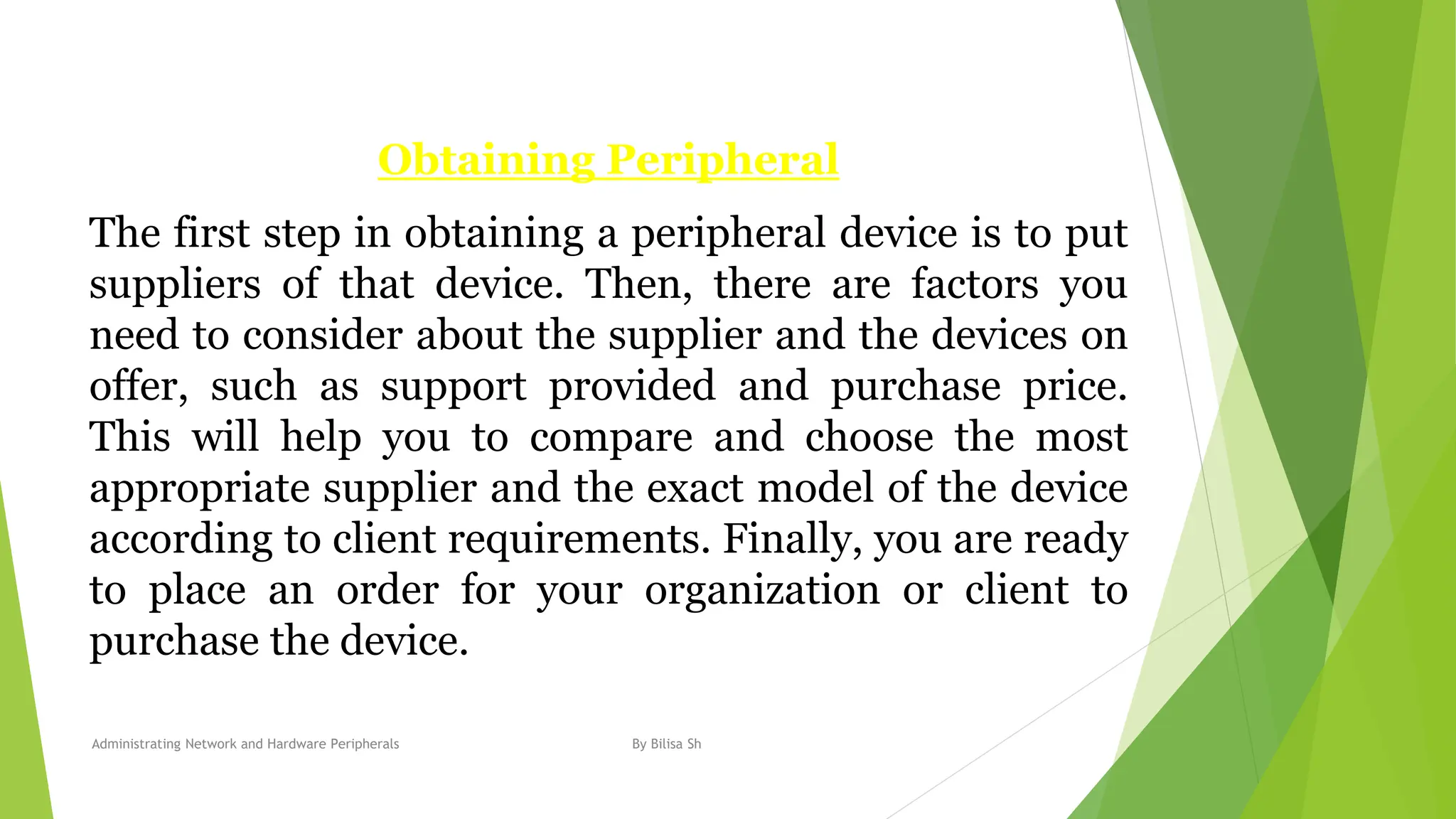 Administrating Network And Hardware Peripheralspptx Computer Networking Computing