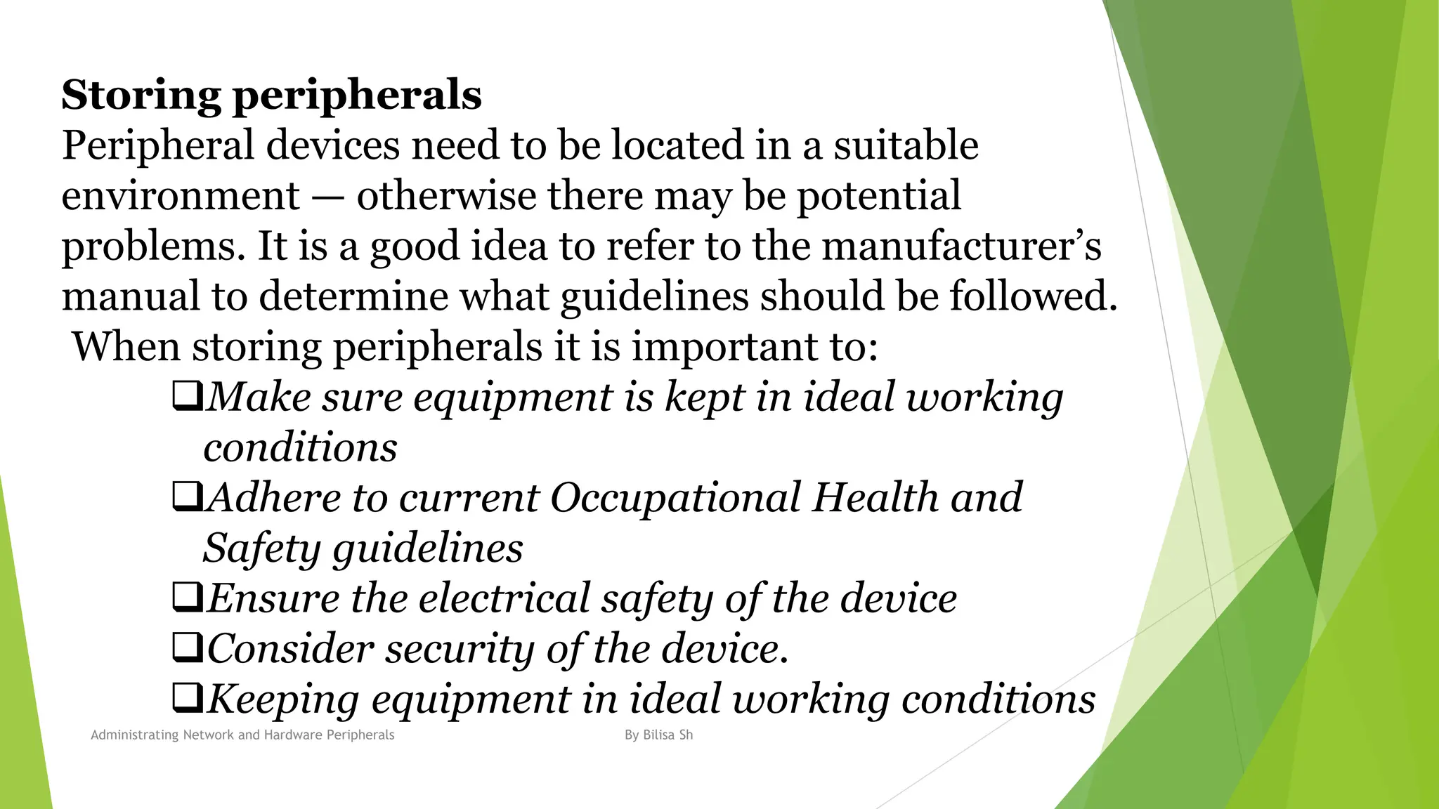 Administrating Network And Hardware Peripheralspptx Computer Networking Computing
