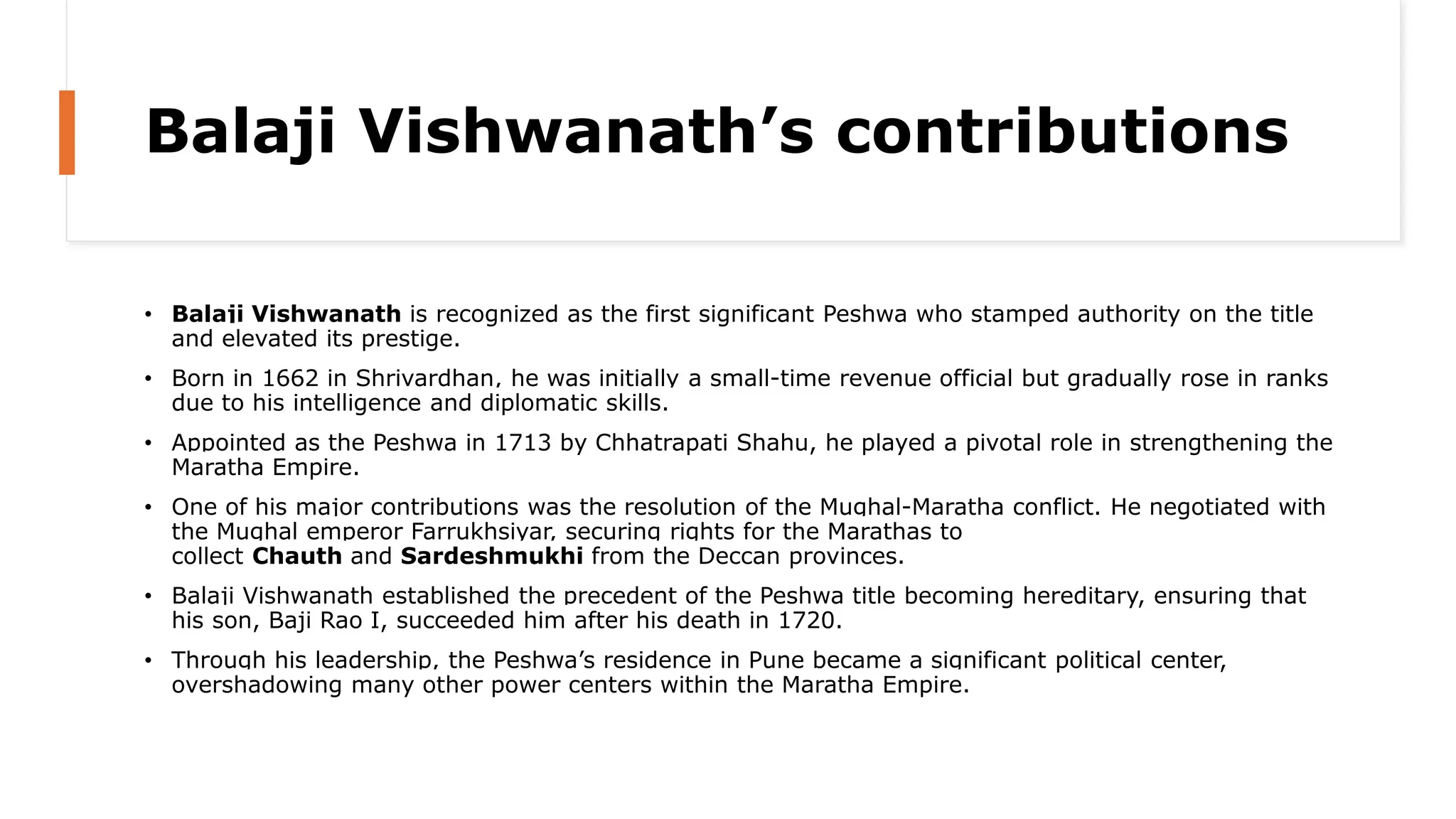 Administration-Peshwas-Balaji Vishwanath-Baji Rao I and Balaji Baji Rao ...