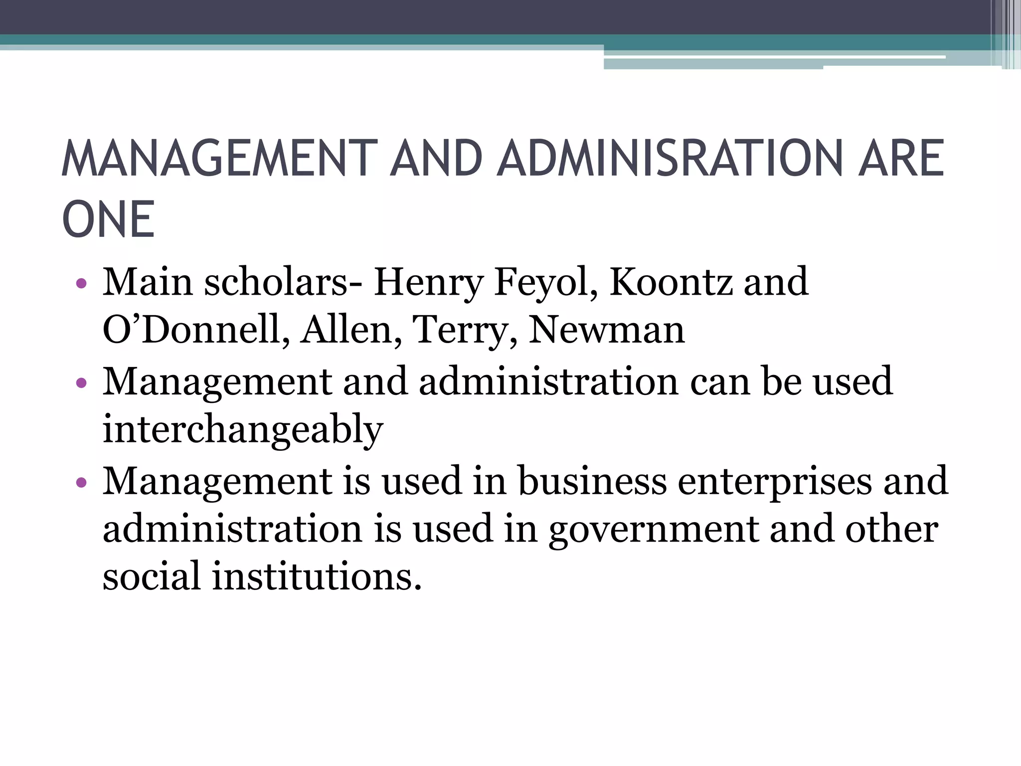 Administration and management | PPTX
