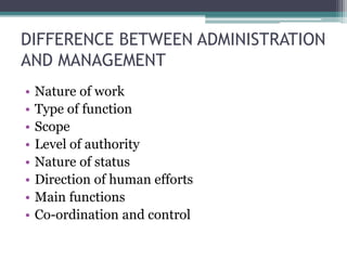 Administration and management | PPTX