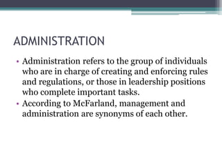 Administration and management | PPTX