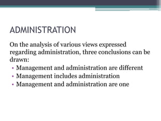 Administration and management | PPTX