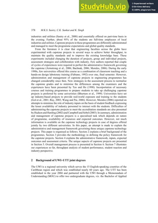 Administration And Management Of Undergraduate Capstone Projects In ...