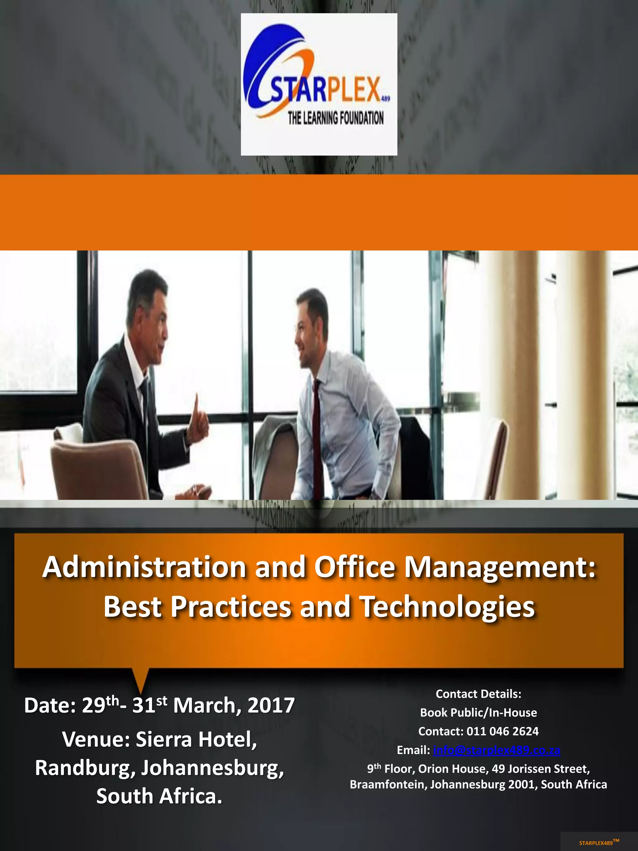 Administration and office management best practices and technologies | PDF