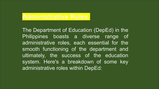 Administration and Supervisory Organization of the Department of ...