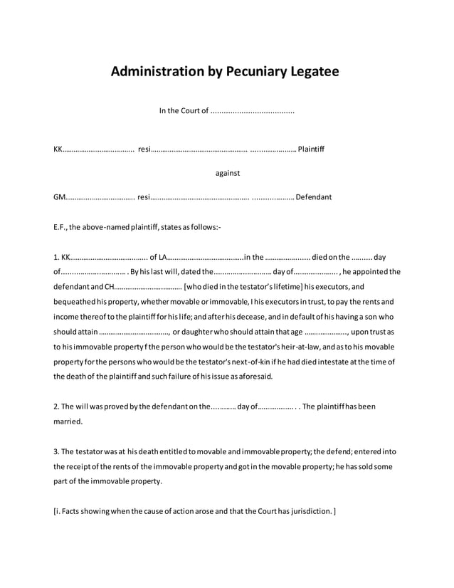 Administration by Pecuniary Legatee.docx