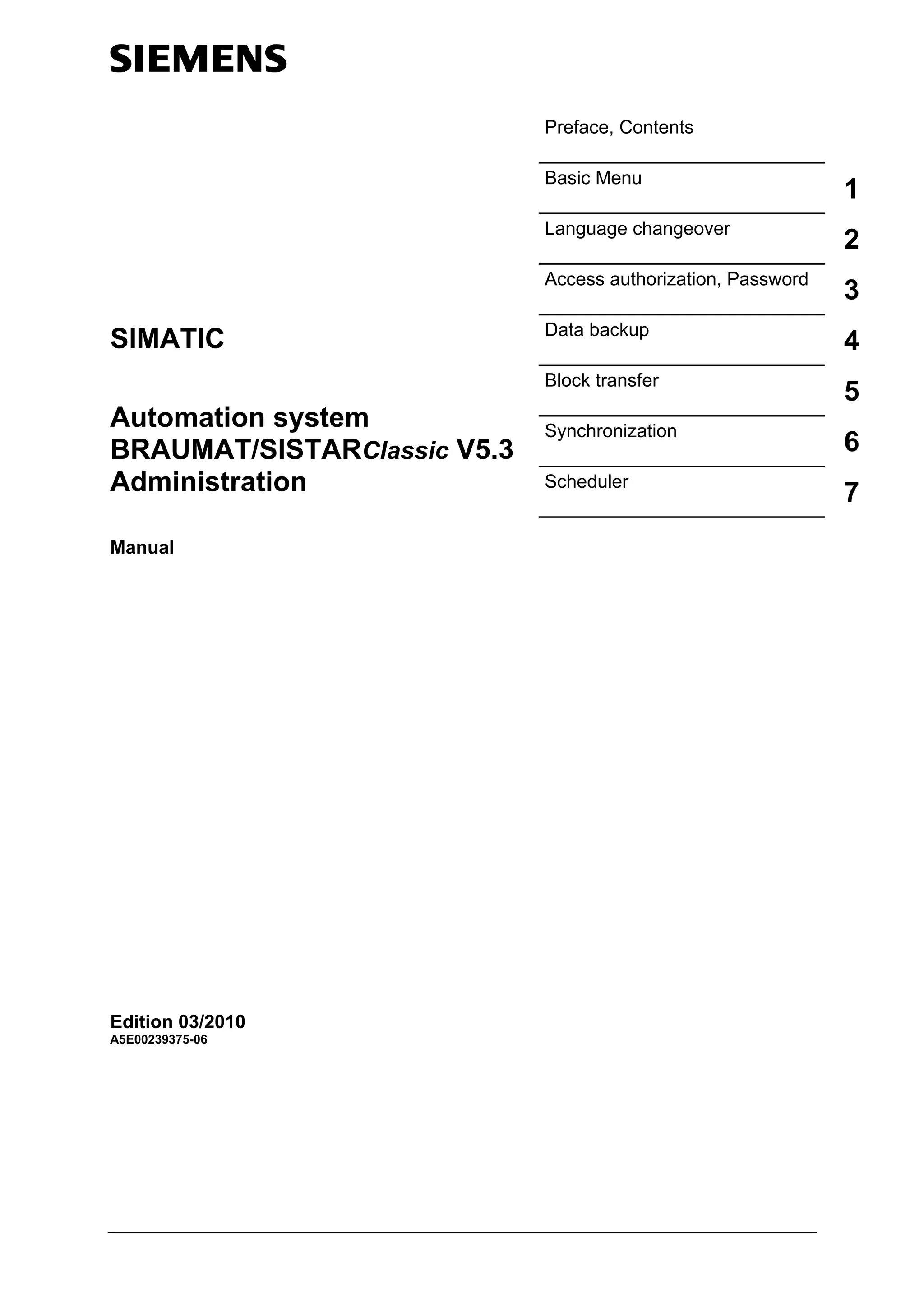 BRAUMAT/SISTAR Classic 5.3 Admin Guide - User Auth, Backup, Sync | PDF