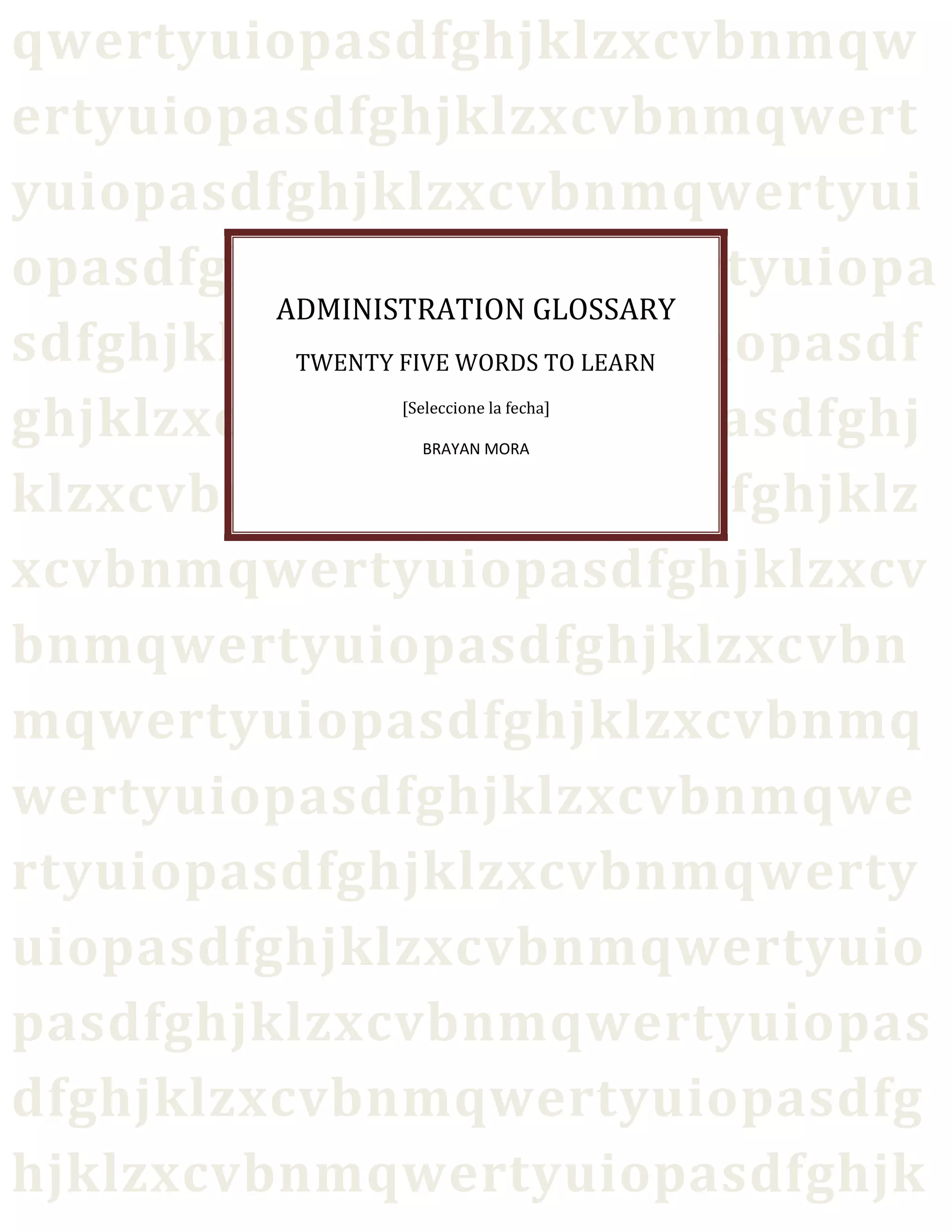 Administration glossary | DOCX