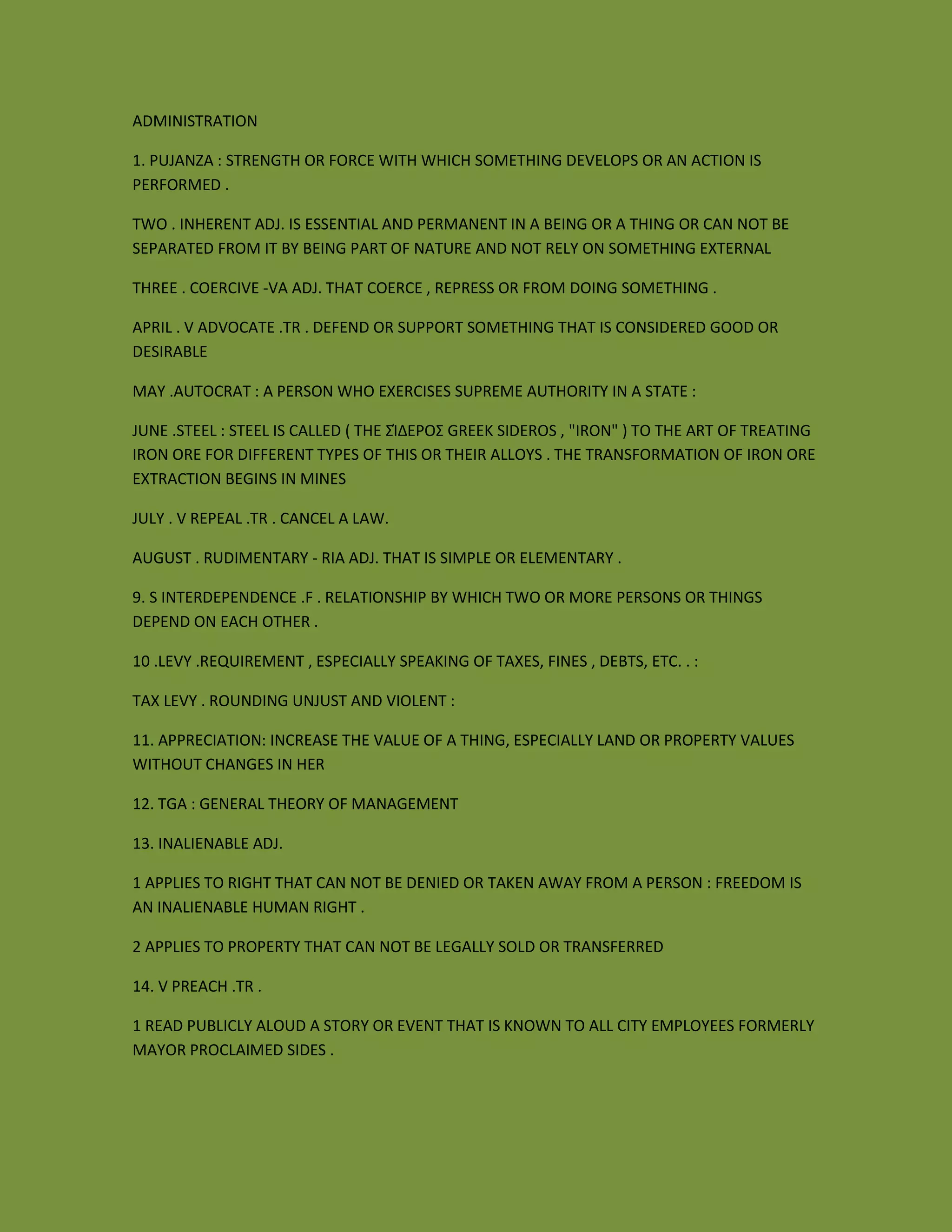 Administration glossary | DOCX