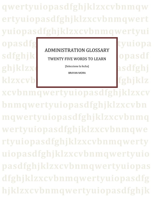 Administration glossary | DOCX