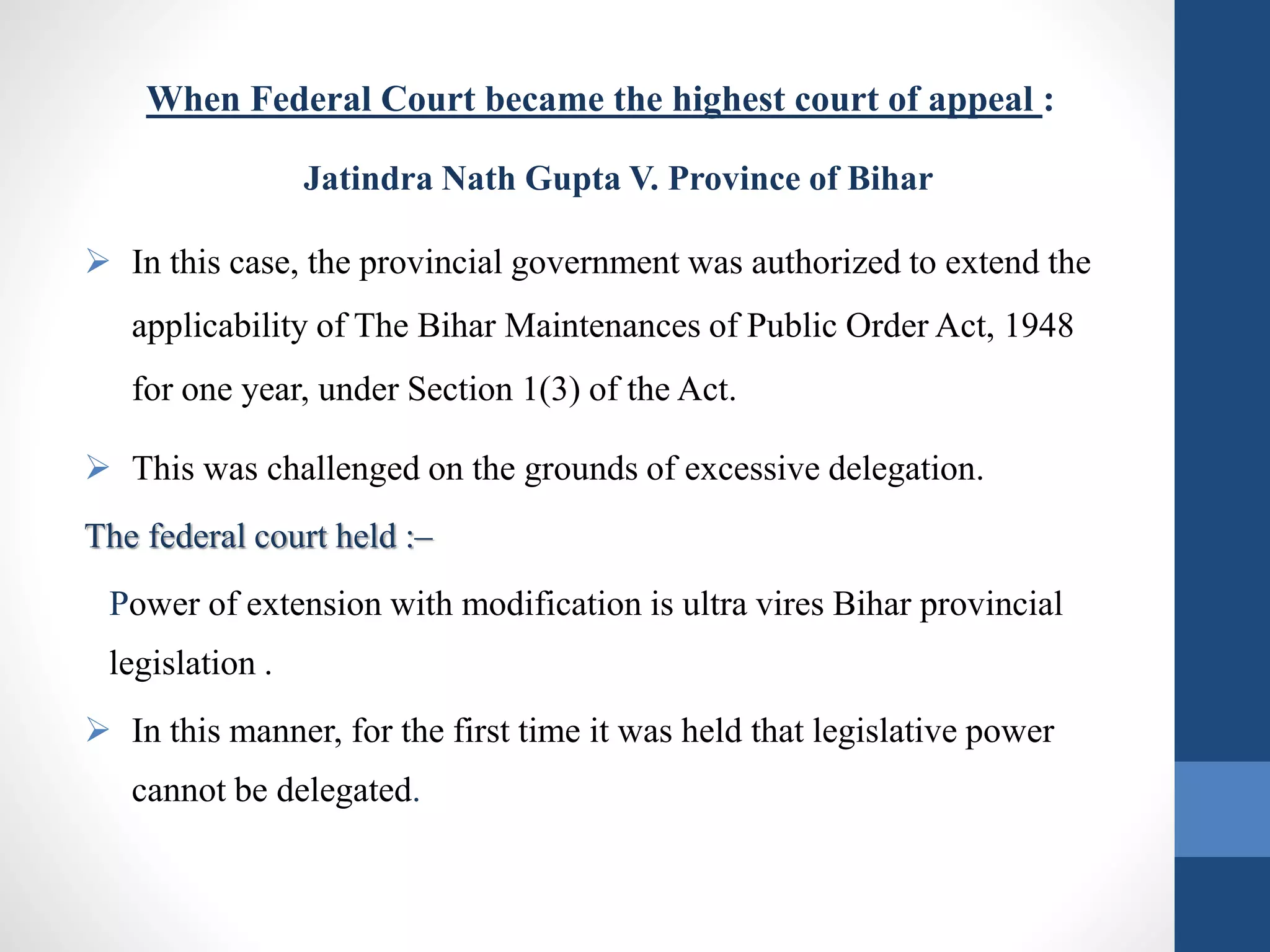 Constitutionality of Delegated Legislation | PPTX