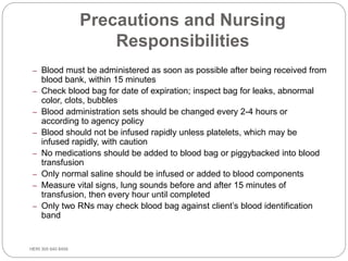 Administration of blood products | PPTX