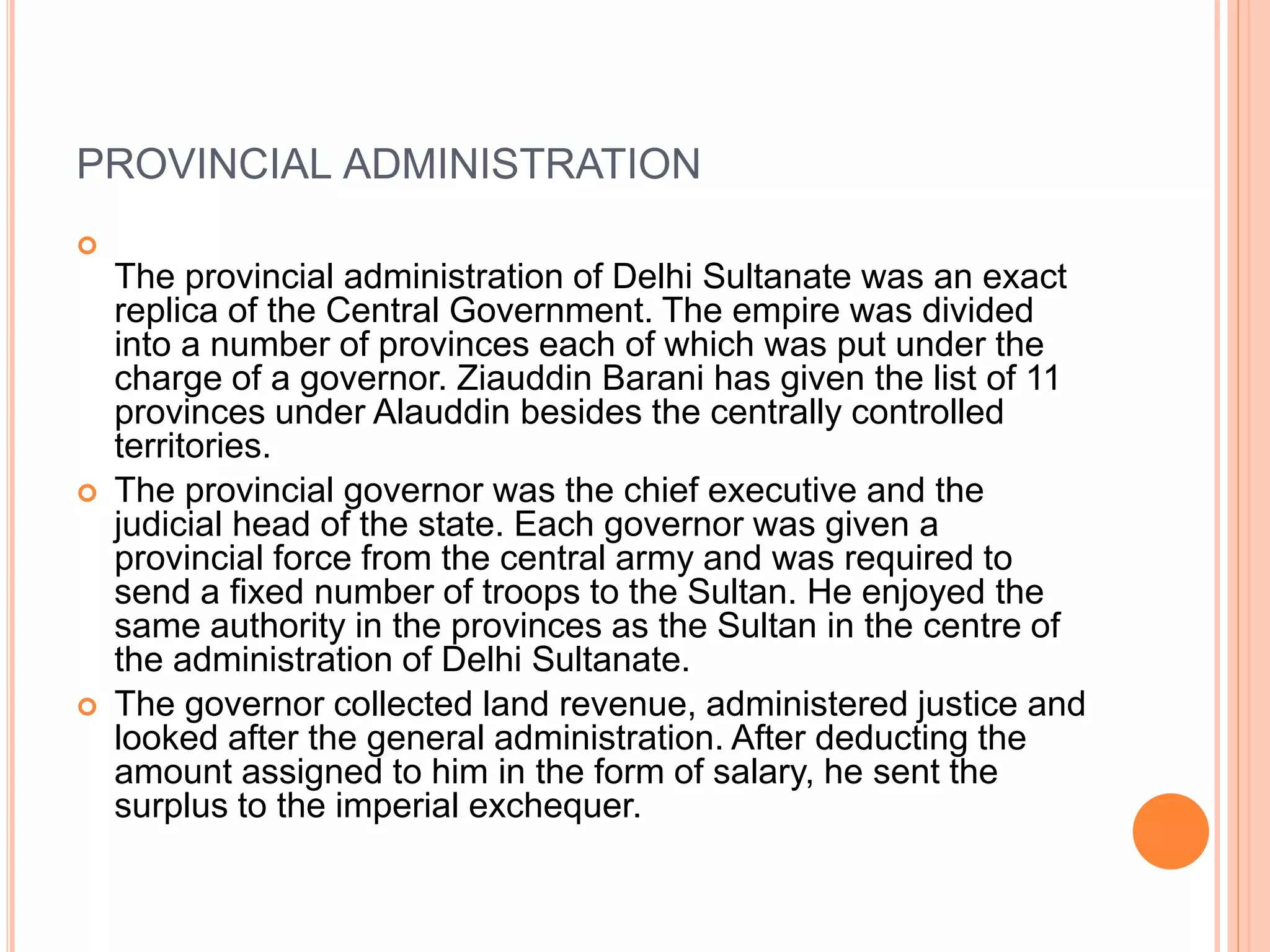 Administration of delhi sultanate | PPTX