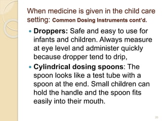 Child Care: Administration of medication | PPTX