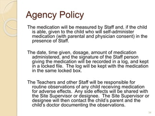 Child Care: Administration of medication | PPTX