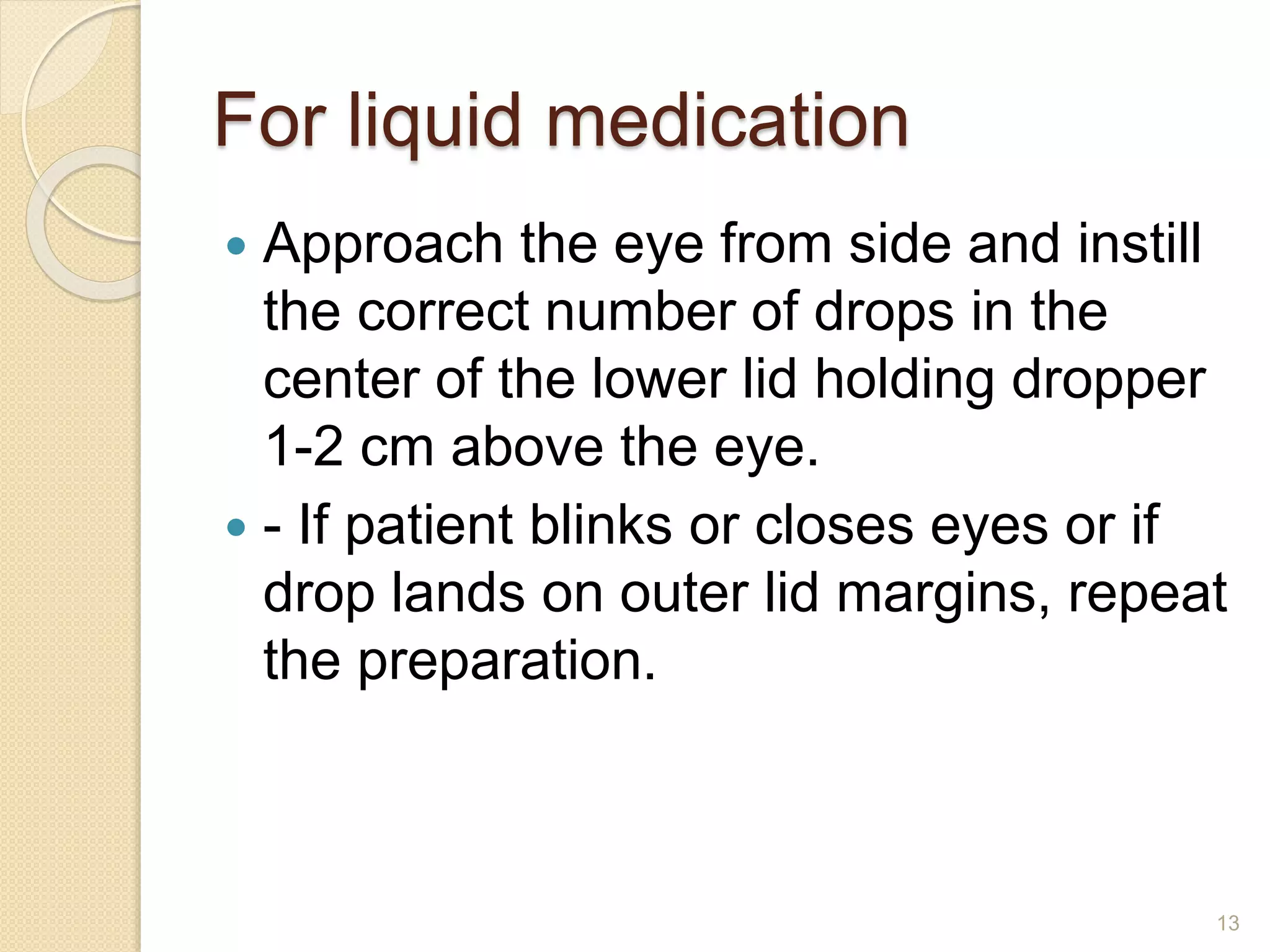 Administration of Medications into Eye and Ear- Topical Application | PPTX