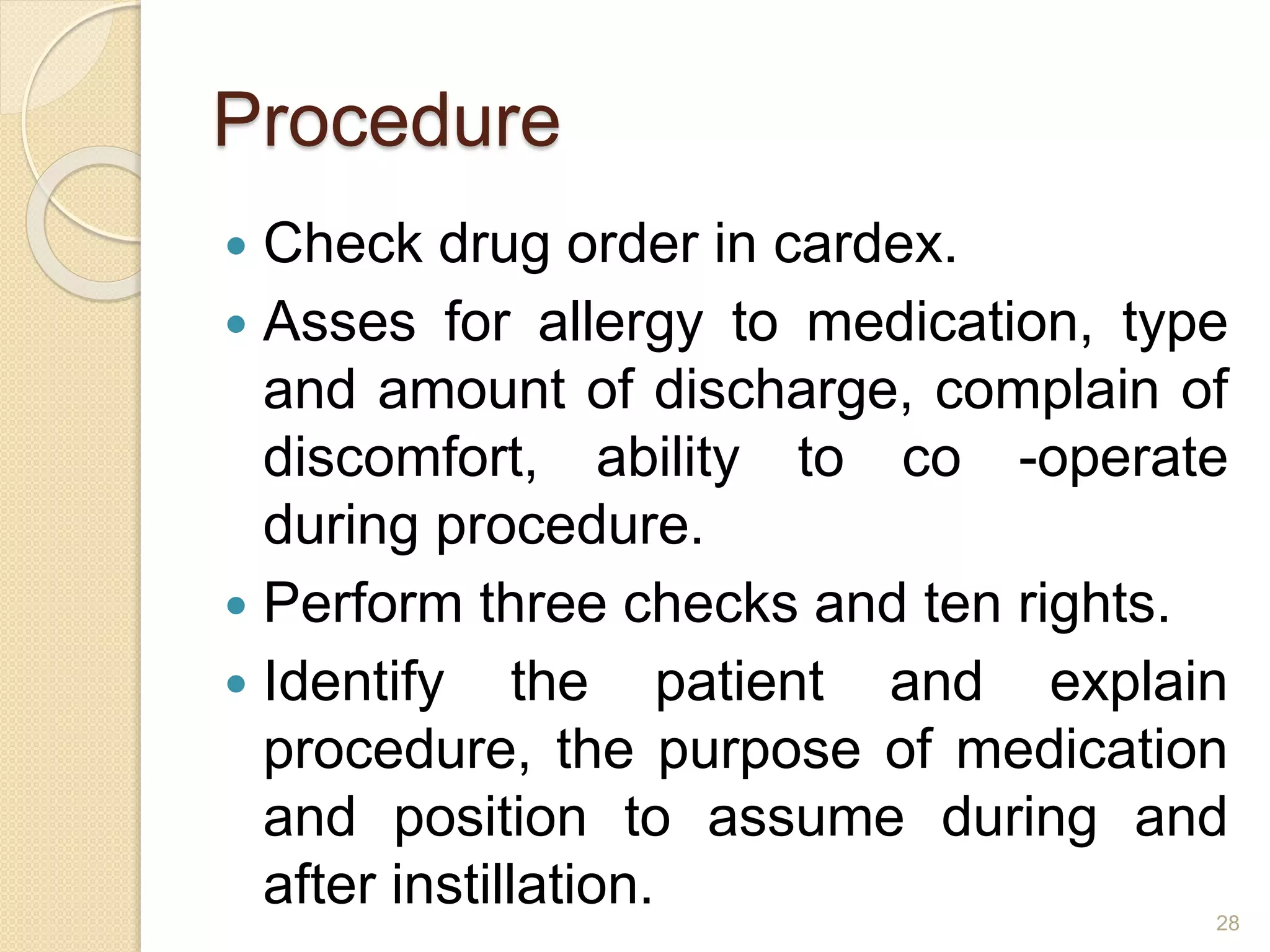 Administration of Medications into Eye and Ear- Topical Application | PPTX