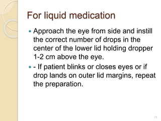 Administration of Medications into Eye and Ear- Topical Application | PPTX