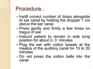 Administration of Medications into Eye and Ear- Topical Application | PPTX