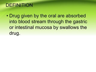 Administration of oral medication | PDF