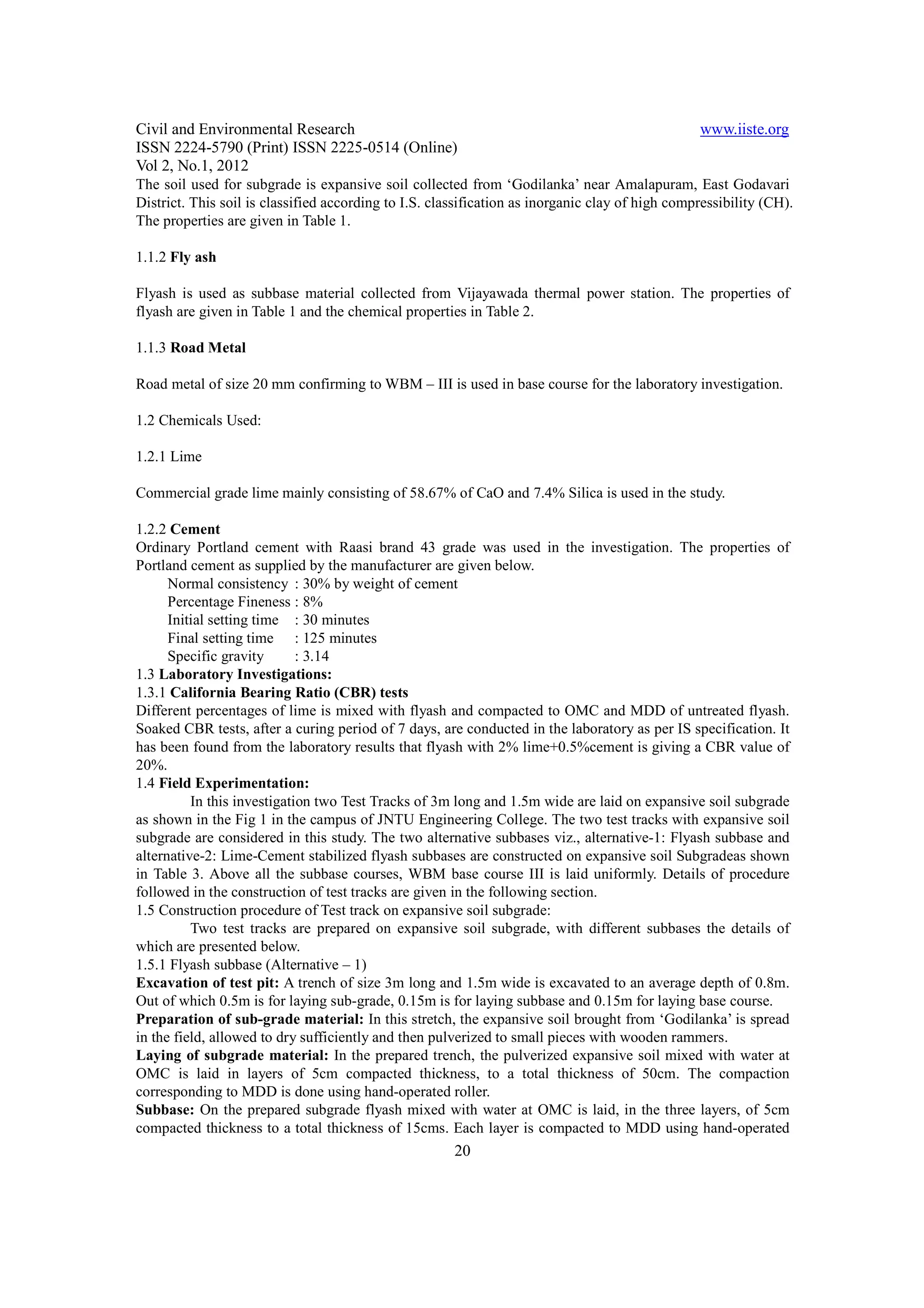 Administration of stabilized flyash stratum in flexible pavements | PDF