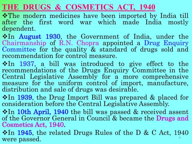 Administration of the D & C Act, 1940 | PPTX