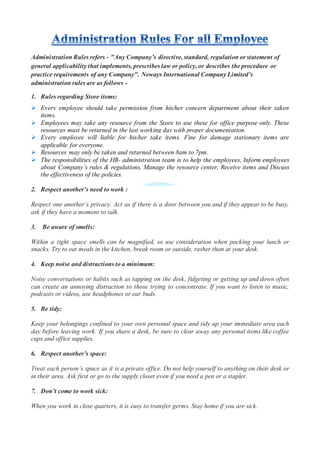 Company Policies Rules And Regulations