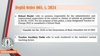 Information Dissemination of DepEd Order 002, s. 2024 and DepEd Order ...