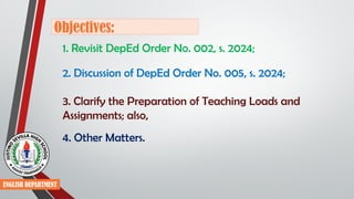 Information Dissemination of DepEd Order 002, s. 2024 and DepEd Order ...