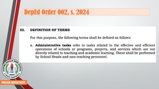 Information Dissemination of DepEd Order 002, s. 2024 and DepEd Order ...