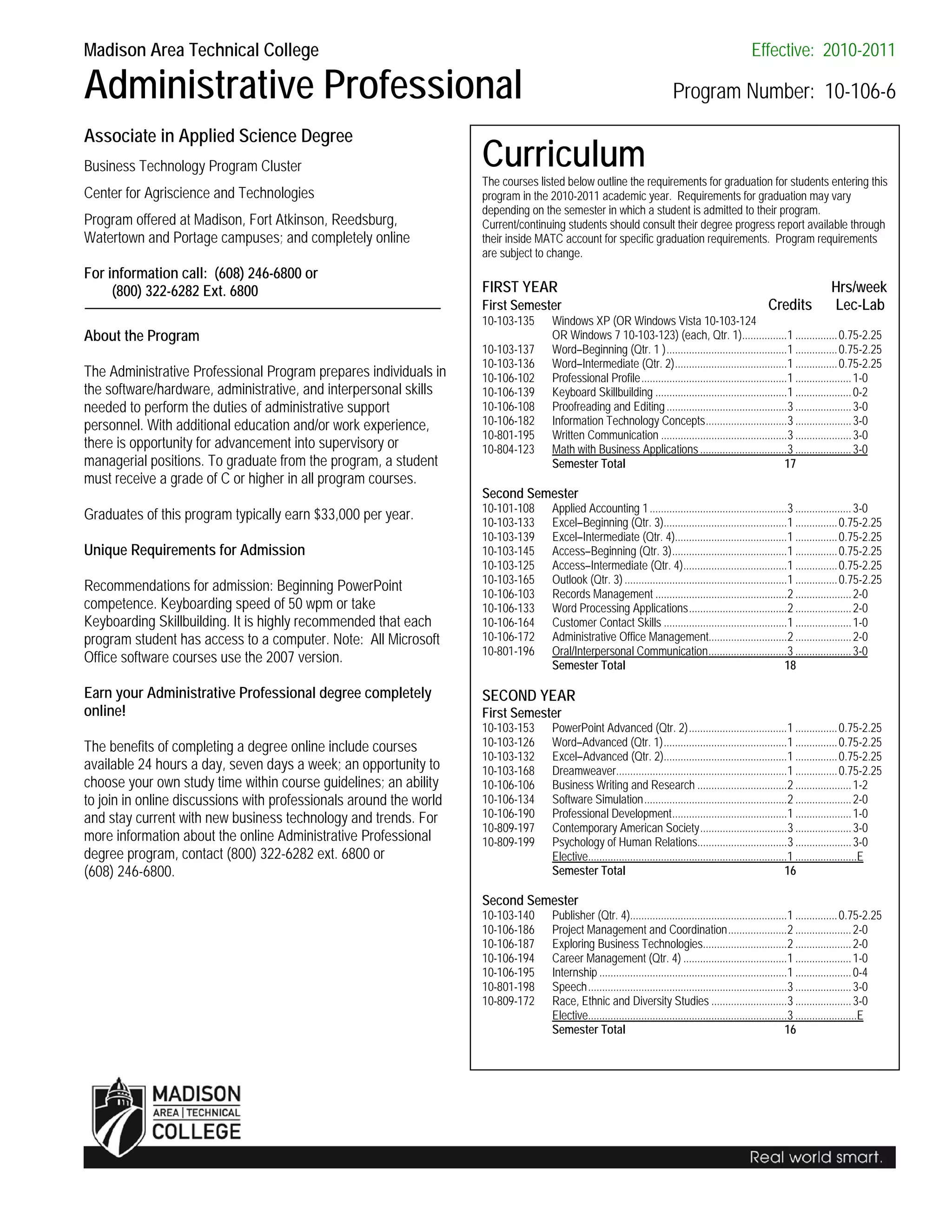 Administrative professional curriculum | PDF