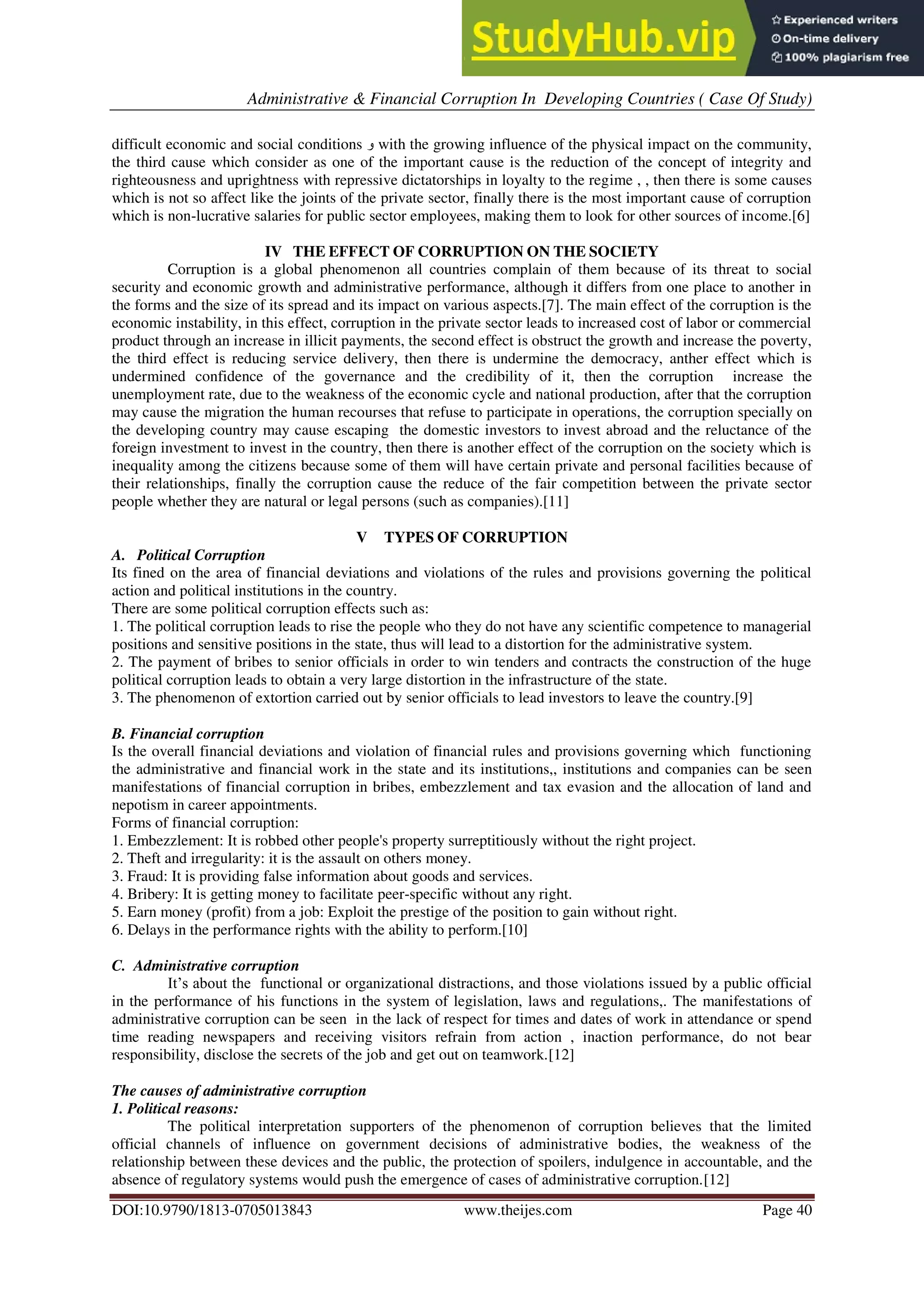 Administrative Amp Financial Corruption In Developing Countries ( Case ...