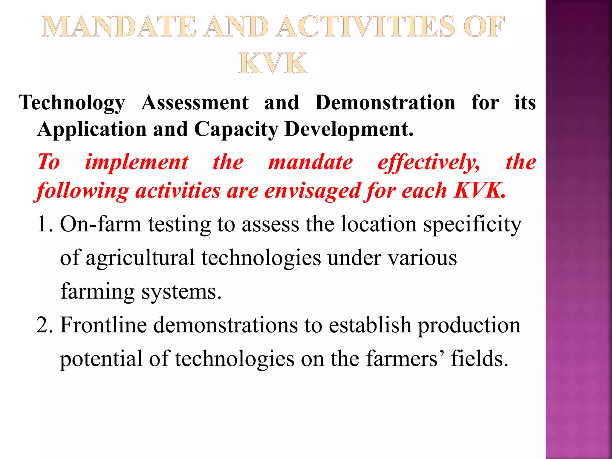 Administrative and functional roles & responsibilities of KVK | PDF