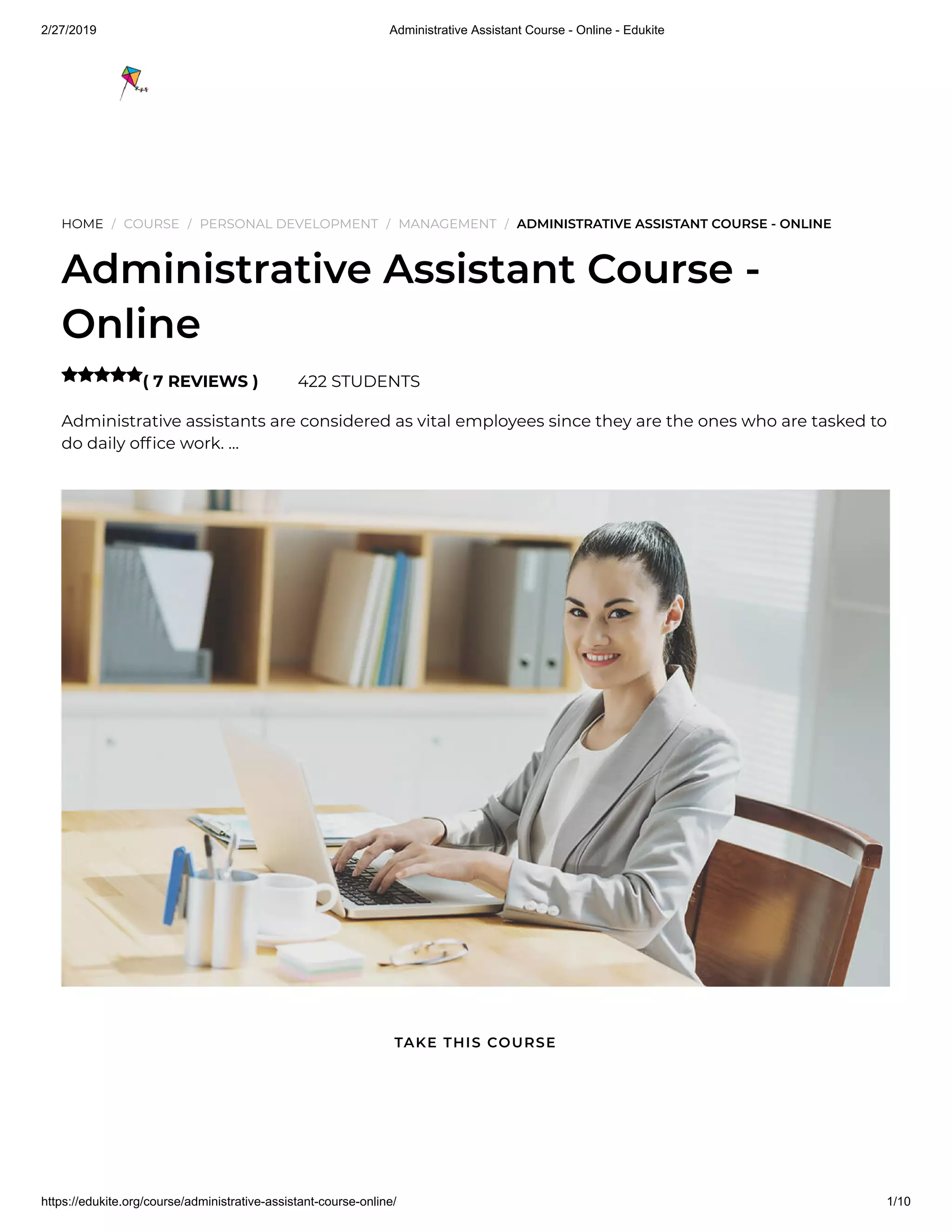 Administrative assistant course online - edukite | PDF | Business ...