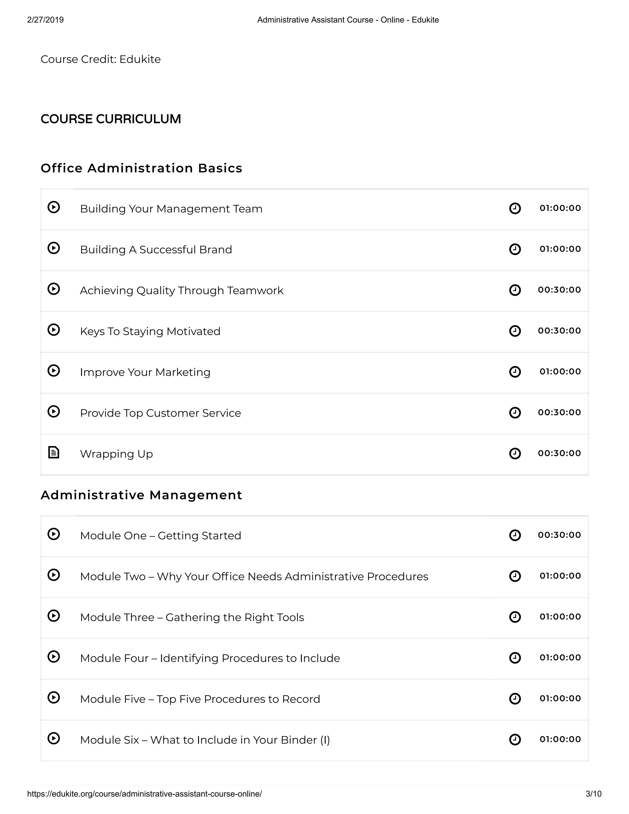 Administrative assistant course online - edukite | PDF