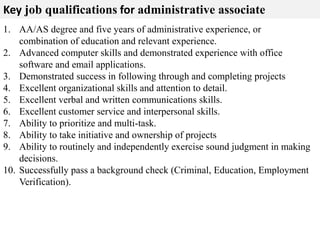 Administrative associate job description | PPTX