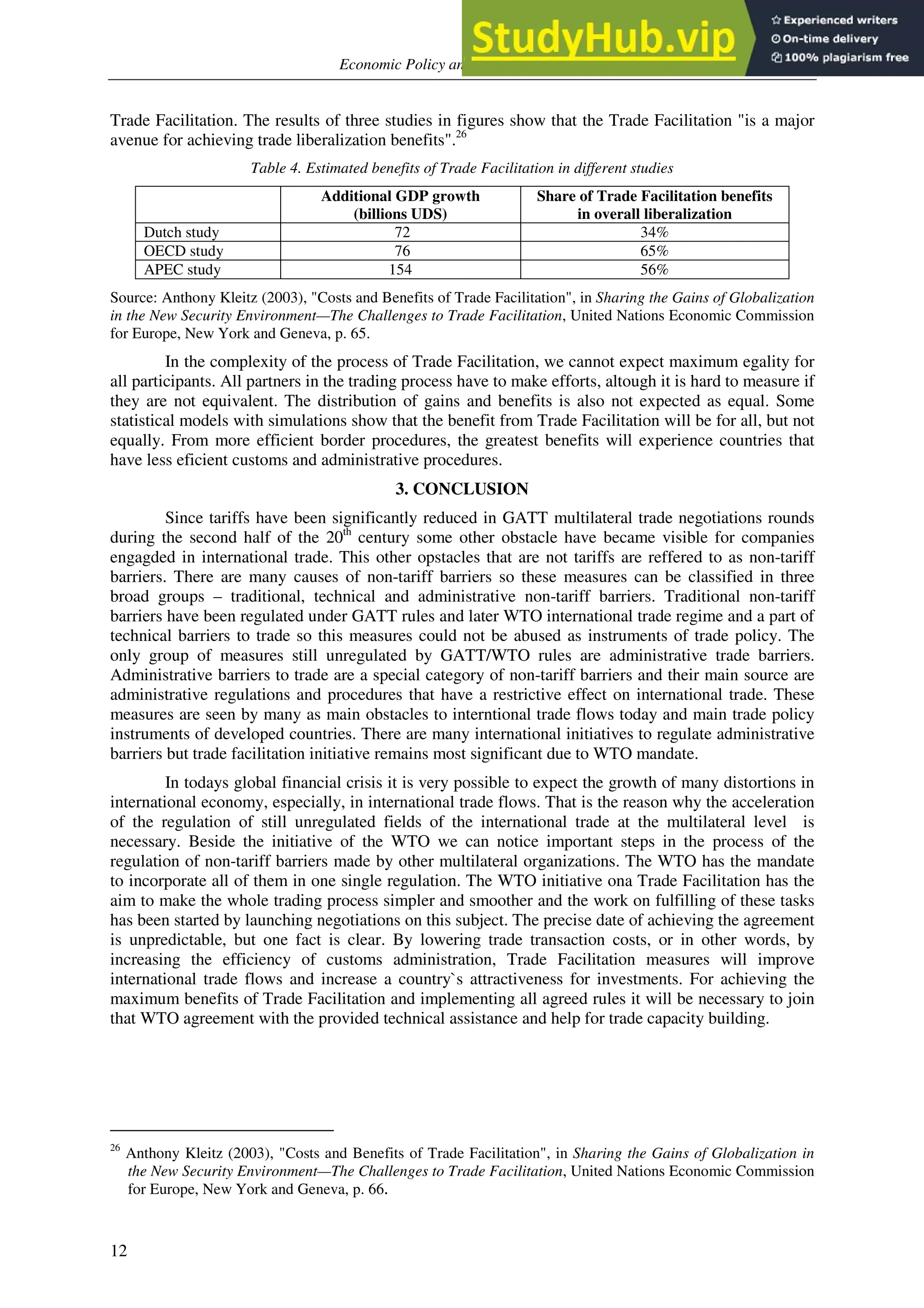 Administrative Barriers And Trade Facilitation | PDF