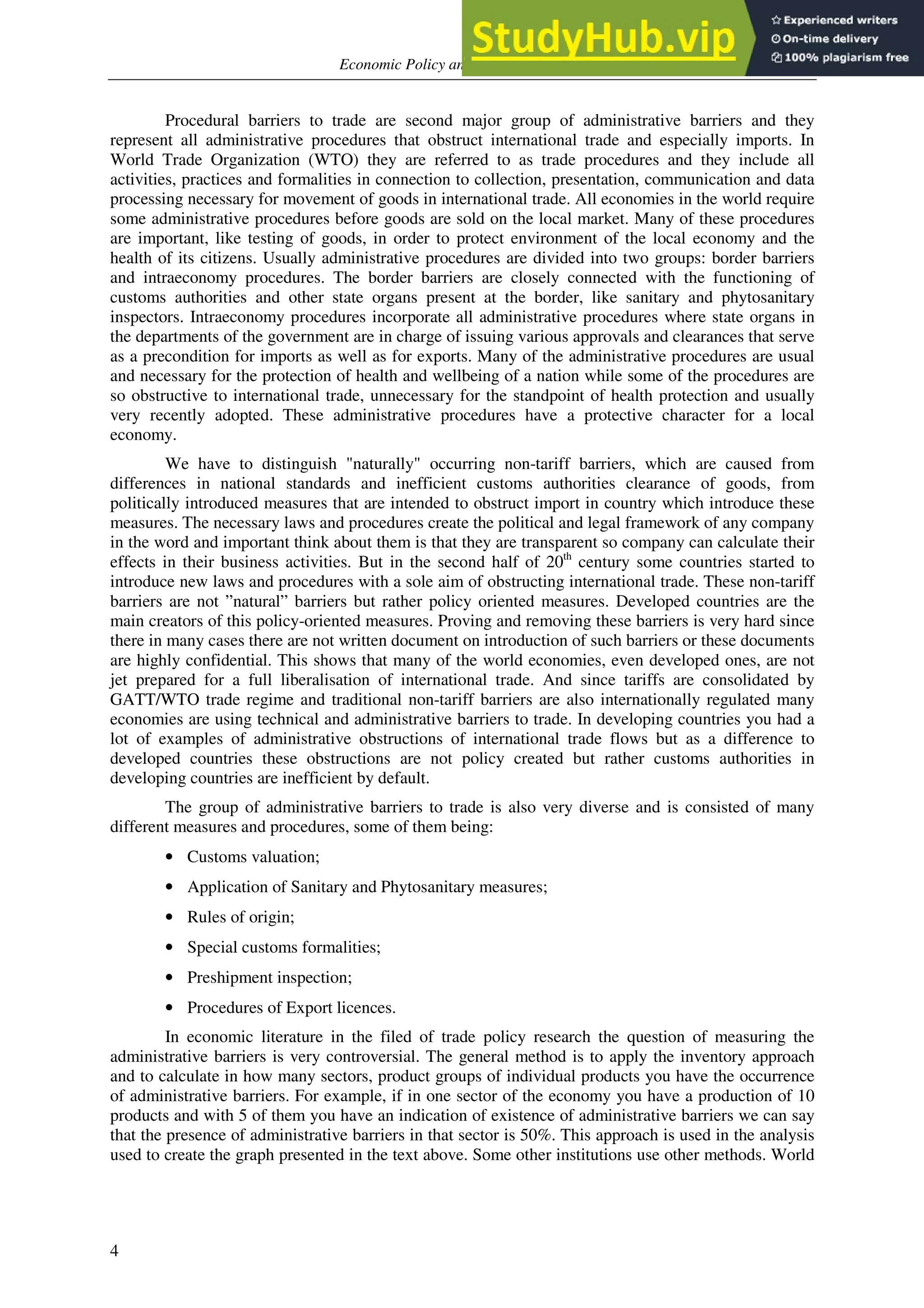 Administrative Barriers And Trade Facilitation | PDF | Financial ...